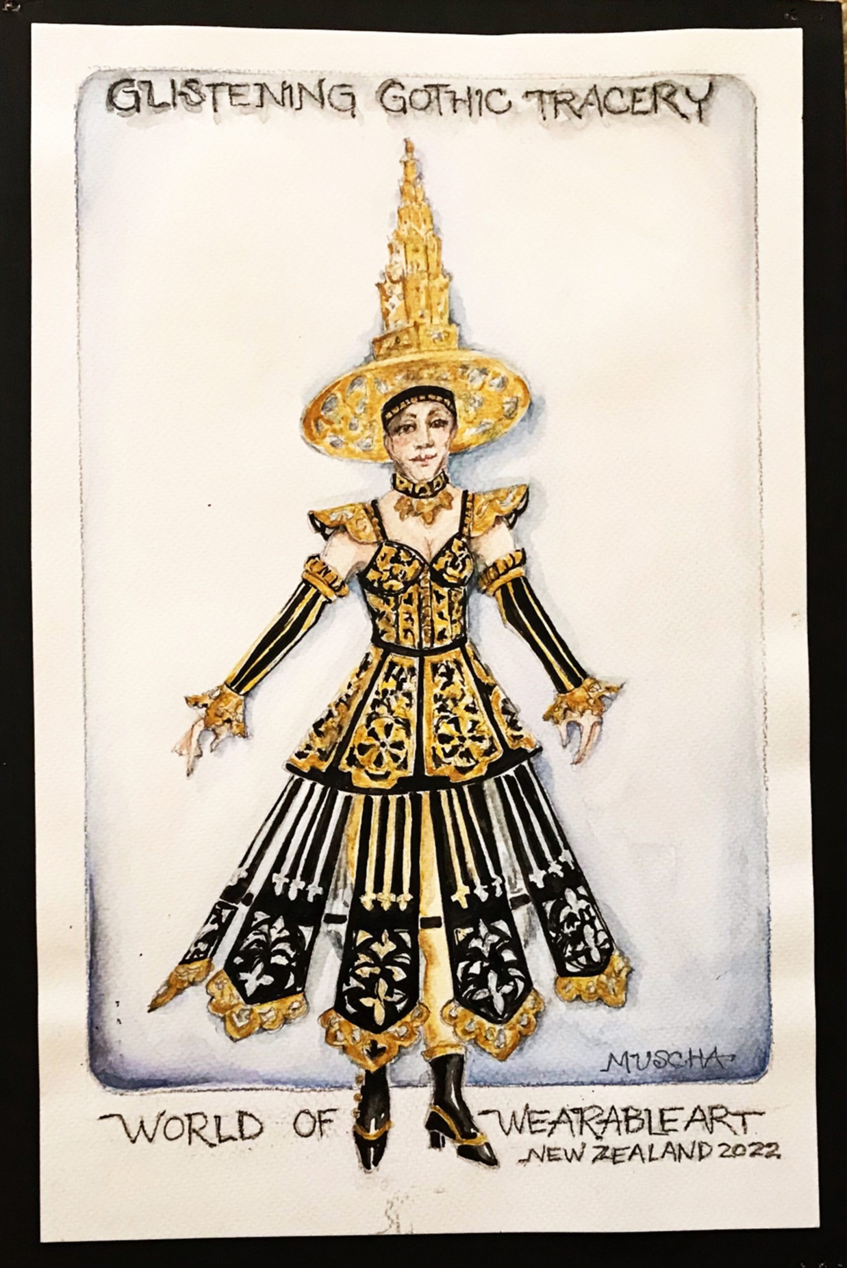 World of WearableArt in the Gallery Lounge: Glistening Gothic Tracery ...